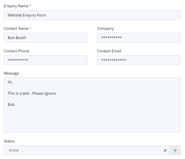 How do I connect my Website Enquiry Form to my CRM?